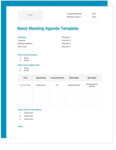 12 Free Meeting Agenda Templates